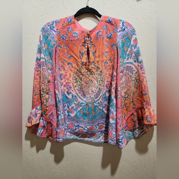 Nanette Lepore | Tops | Nanette Lepore Nyc Ombre Silk Floral Floucy ...